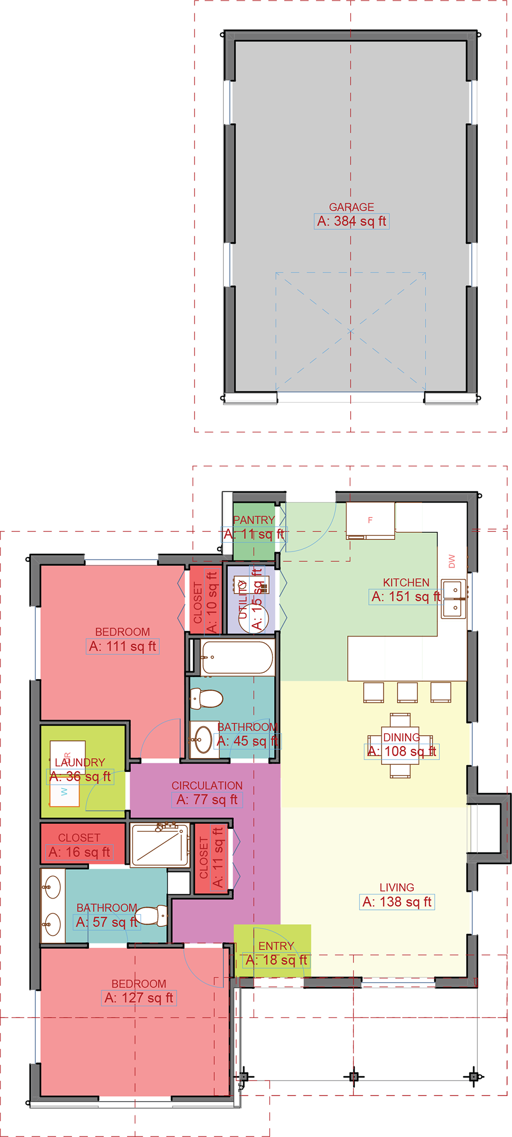 2 Bedrooms - 2 Baths - The Minimalist House Model - Sustainable Housing ...